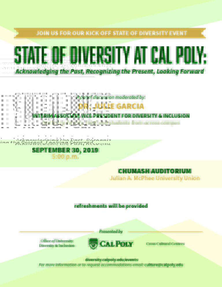 State of Diversity at Cal Poly: Acknowledging the Past, Recognizing the ...