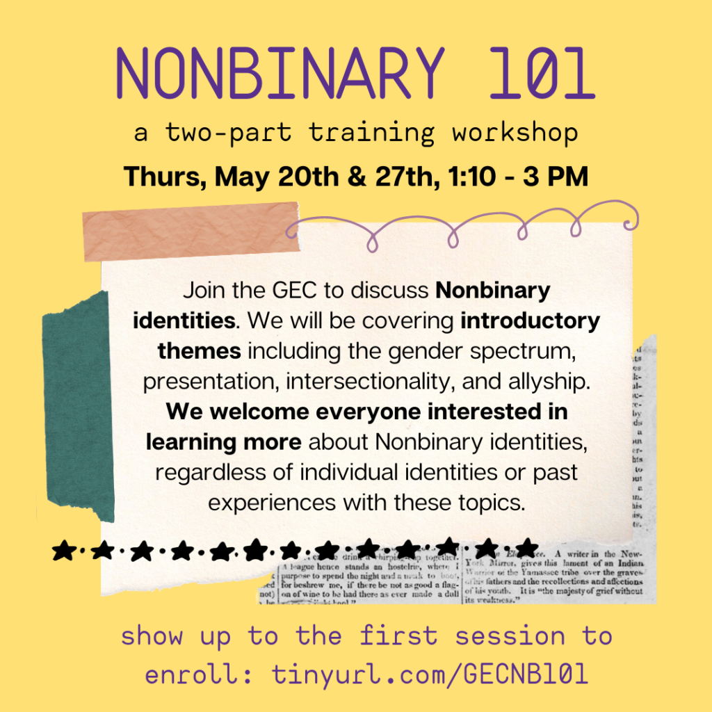 New GEC Program - Nonbinary 101!