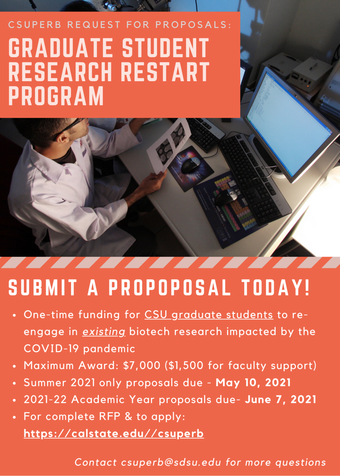 CSUPERB: Open Call for 2021 Graduate Student Research Restart Program
