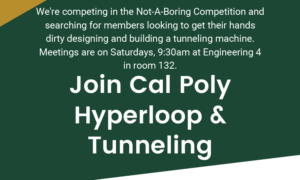 Join Cal Poly Hyperloop and Tunneling