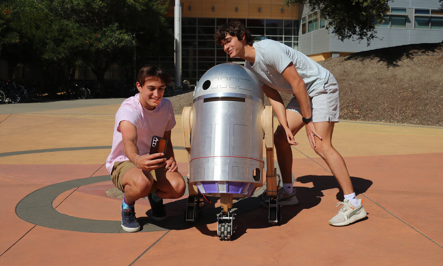 Reaching Galactic Milestones: Cal Poly’s ‘Star Wars’ Droid Takes First Drive, Gets Official Name