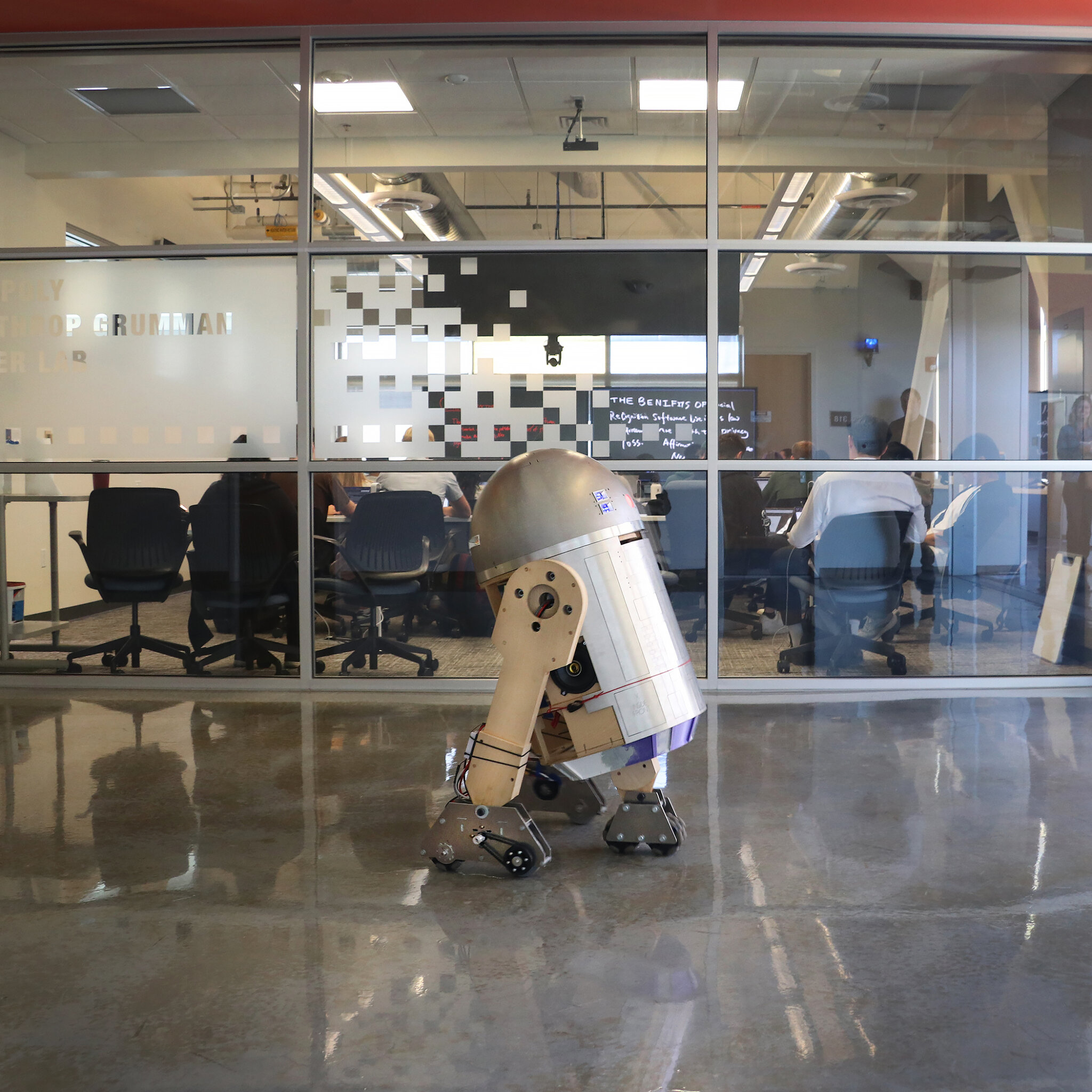 Reaching Galactic Milestones: Cal Poly’s ‘Star Wars’ Droid Takes First Drive, Gets Official Name